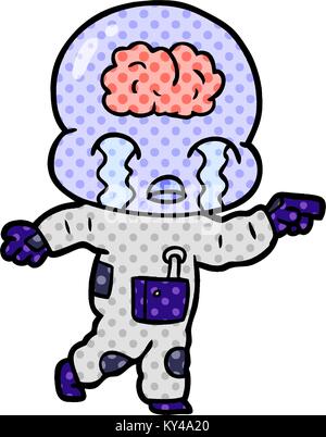 cartoon big brain alien crying Stock Vector Image & Art - Alamy