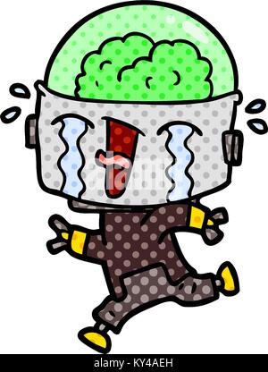 cartoon crying robot running Stock Vector Image & Art - Alamy
