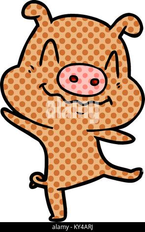 nervous cartoon pig dancing Stock Vector Image & Art - Alamy