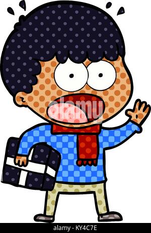 cartoon shocked man with gift Stock Vector Image & Art - Alamy