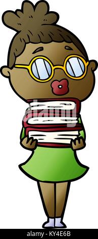 cartoon librarian woman wearing spectacles Stock Vector Image & Art - Alamy