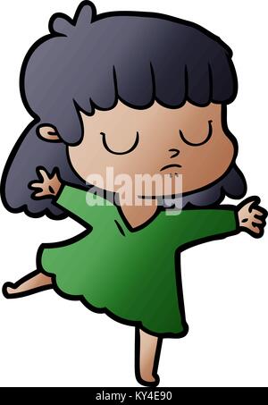 cartoon indifferent woman dancing Stock Vector Image & Art - Alamy