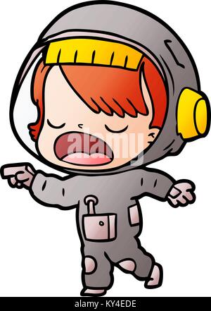 cartoon astronaut girl talking Stock Vector Image & Art - Alamy