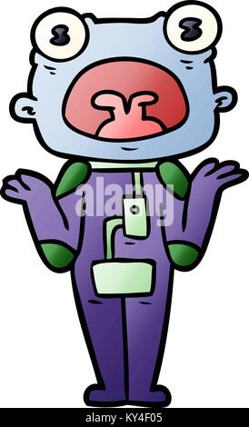 cartoon weird alien shrugging shoulders Stock Vector Image & Art - Alamy
