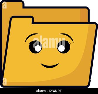 Folder document symbol smiling cartoon Stock Vector Image & Art - Alamy