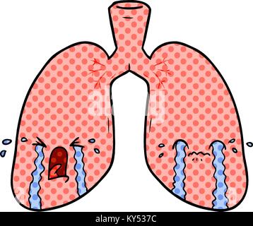 cartoon lungs crying Stock Vector Art & Illustration, Vector Image ...