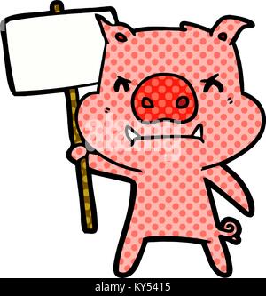 cartoon pig protesting Stock Vector Image & Art - Alamy