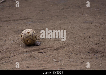 Sepak Takraw (kick volleyball) ball on plain background with soccer ...