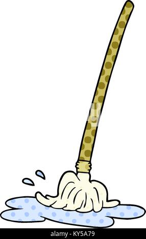 Illustration of Cute Cartoon Doodle of Mop. EPS8 Stock Vector Image ...