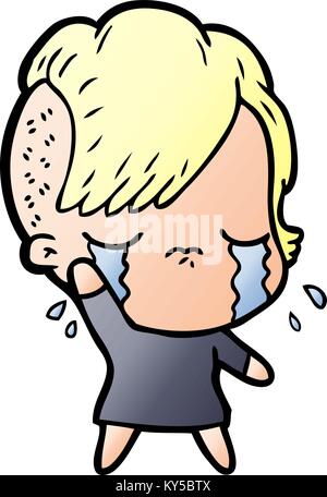cartoon crying girl waving Stock Vector Image & Art - Alamy
