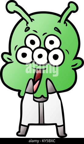 happy cartoon alien gasping in surprise Stock Vector Image & Art - Alamy