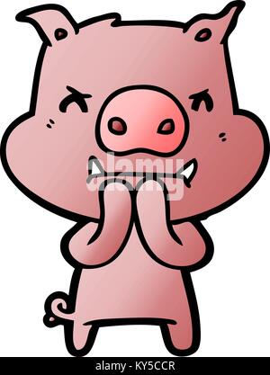 cartoon angry pig Stock Vector Image & Art - Alamy