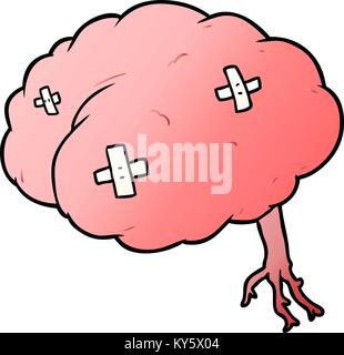 cartoon injured brain Stock Vector Art & Illustration, Vector Image ...