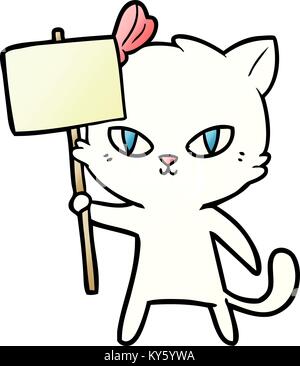 cute cartoon cat with protest sign Stock Vector Image & Art - Alamy