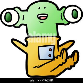 friendly cartoon alien sitting down Stock Vector Image & Art - Alamy