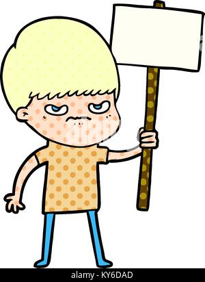 angry cartoon boy protesting Stock Vector Image & Art - Alamy