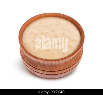 sesame in wood bowl isolated on white background Stock Photo - Alamy