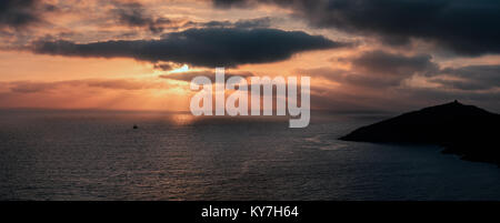 Sunrise over Rame Head Stock Photo - Alamy