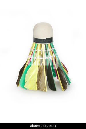 Colorful shuttlecock isolated on white background Stock Photo - Alamy