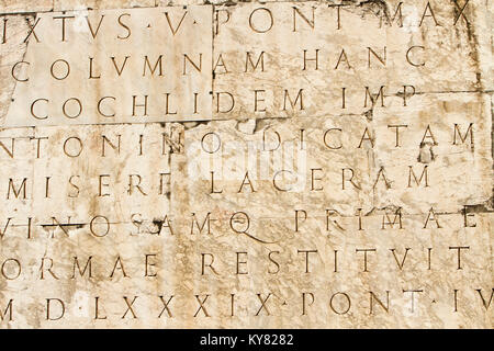 Detail of Roman engraved writing on stone Stock Photo - Alamy