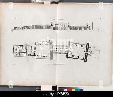 An architectural drawing showing the plan and longitudinal section of ...