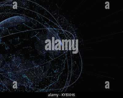 Digital World On Balck Background Stock Photo - Alamy