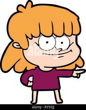 cartoon girl smiling Stock Vector Image & Art - Alamy