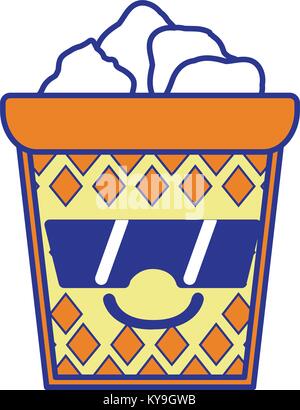 color funny papers can kawaii cartoon vector illustration Stock Vector ...