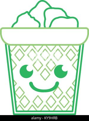 line color funny papers can kawaii cartoon vector illustration Stock ...