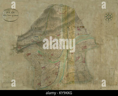 Maps of Liège in the 19th century Stock Photo - Alamy