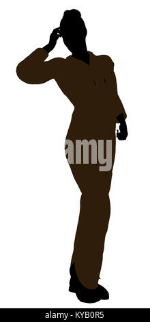 Female mechanic illustration silhouette on a white background Stock ...