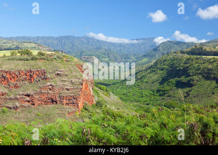 Hanapepe Canyon seen from the highway lookout in Kauai, Hawaii Stock ...