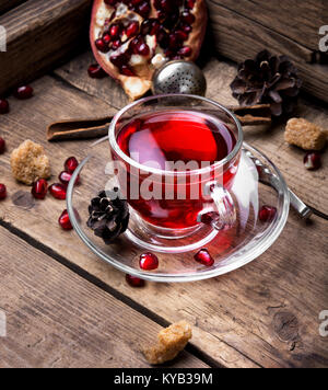 turkish winter tasty tea with pomegranate seeds Stock Photo - Alamy