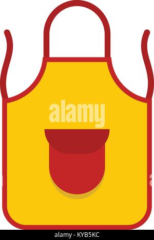 Yellow apron with red pocket icon, flat style Stock Vector Image & Art ...