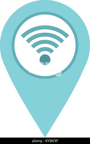 Light blue map pointer with wi fi symbol pattern Stock Vector Image ...