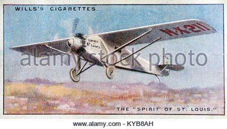 The "Spirit of St. Louis" airplane flown by Charles Lindbergh across ...