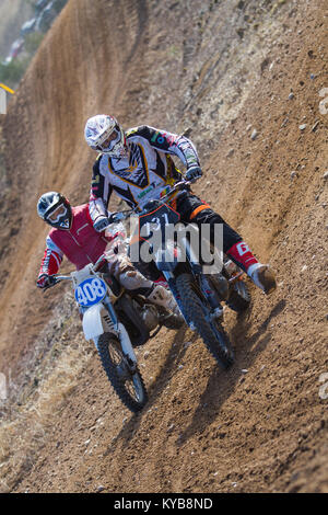 City Rauna, Latvia. Motorcross training, hobby, peoples drive with ...