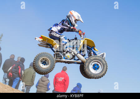 City Rauna, Latvia. Motorcross training, hobby, peoples drive with ...