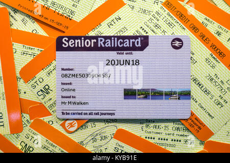 Senior Rail Card Railcard Train Tickets Rail Travel Stock Photo - Alamy