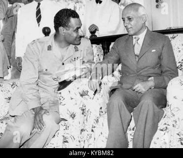 Nasser receiving Prime Minister Jawaharlal Nehru of India, January 1955 ...