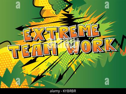 Teamwork - Comic book style phrase on abstract background Stock Vector ...
