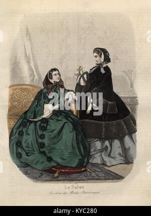 An 1859 fashion illustration from Nyaste Journal för Damer showing ...