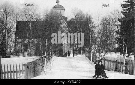 A photograph of Piteå City Church (Piteå Stads kyrka), an important ...