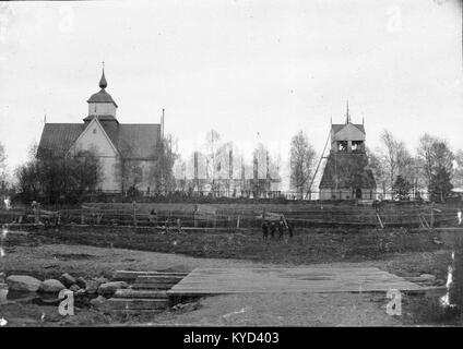 A historical image of Piteå Stads Church, captured in the KMB ...