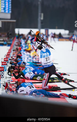 Dominik Landertinger of Austria during the men's pursuit at the IBU ...