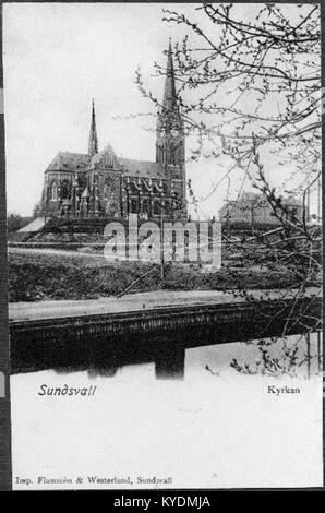 A photograph of Gustav Adolf Church in Borås, Sweden documents the ...
