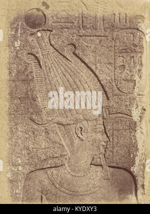 This ancient Egyptian sculpture represents the head of Osiris, a god ...