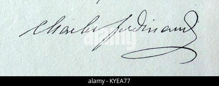 Undated signature of Charles Ferdinand d'Artois, Duke of Berry Stock ...