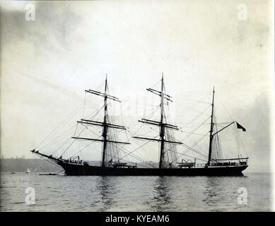 A historical photograph of the three-masted bark Allonby anchored in ...