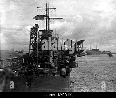 The light cruiser USS Phoenix (CL-46) is underway, performing surface ...